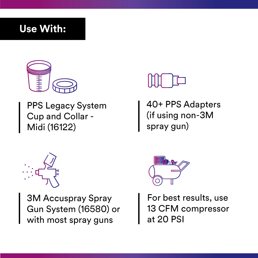 3M PPS 400 ml (13.5 fl oz) Midi Disposable Liners & Lids (125 Micron F ...